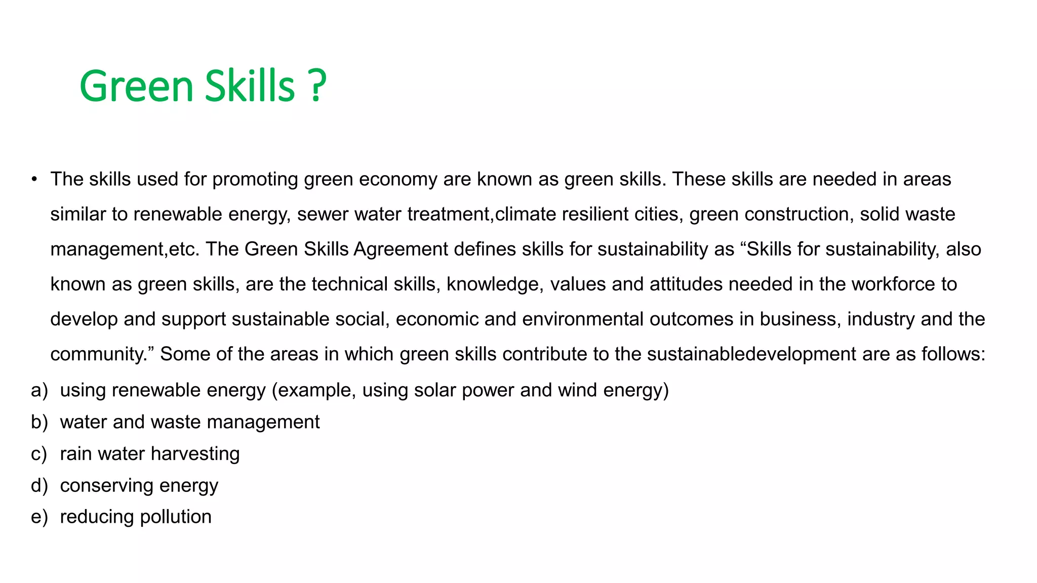 Green skills - IT Class 9 | PPTX