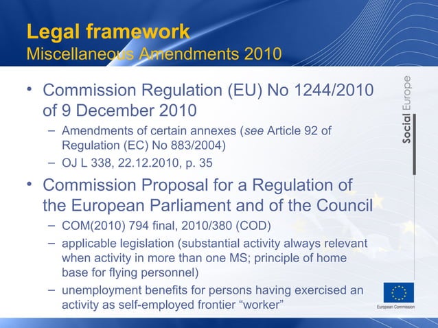 2011 - Recent developments in the field of EU social security ...