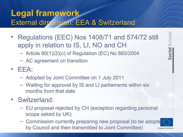 2011 - Recent developments in the field of EU social security ...