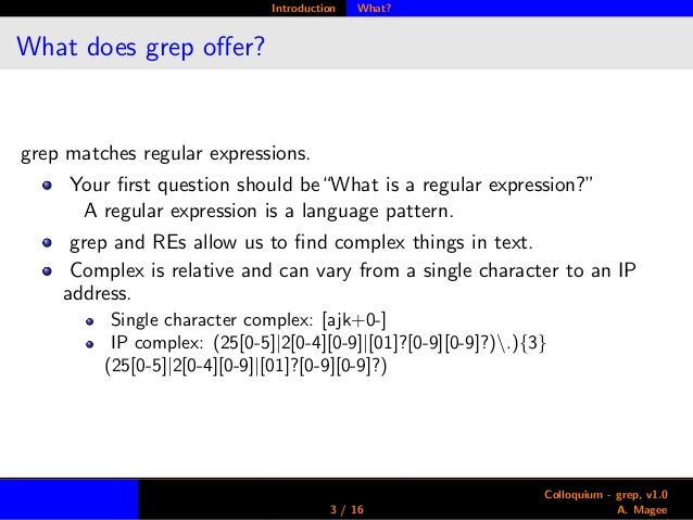 Using grep examples - lopersrunner