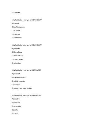 Gre Practice Flashcards | PDF