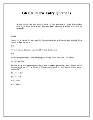 GREKing: The most repeated type of quants problem. | PDF