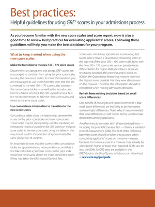 New Gre score scale brochure by ETS | PDF