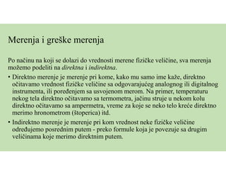 "Greške merenja i predstavljanje rezultata merenja" - dr Marjan Stankov | PDF