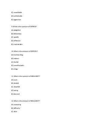 Gre Study Words | PDF