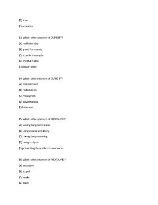 Gre Study Words | PDF