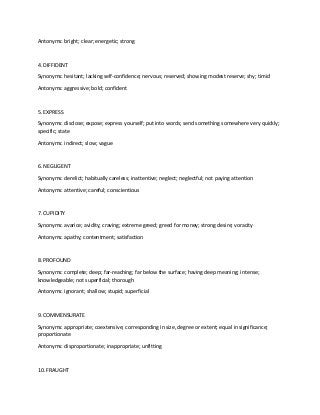 Gre Study Words | PDF