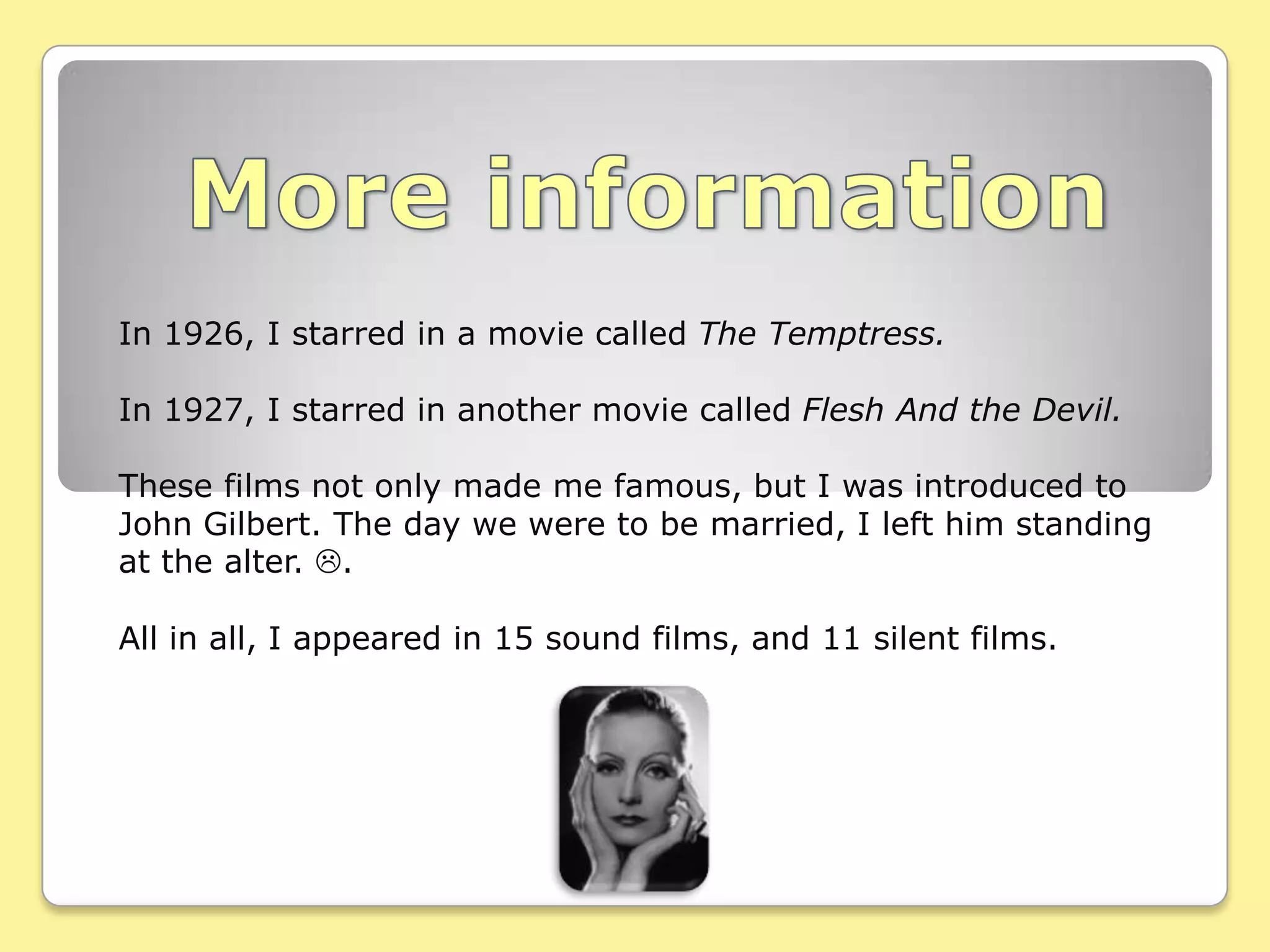 My Greta Garbo Presentation | PPTX