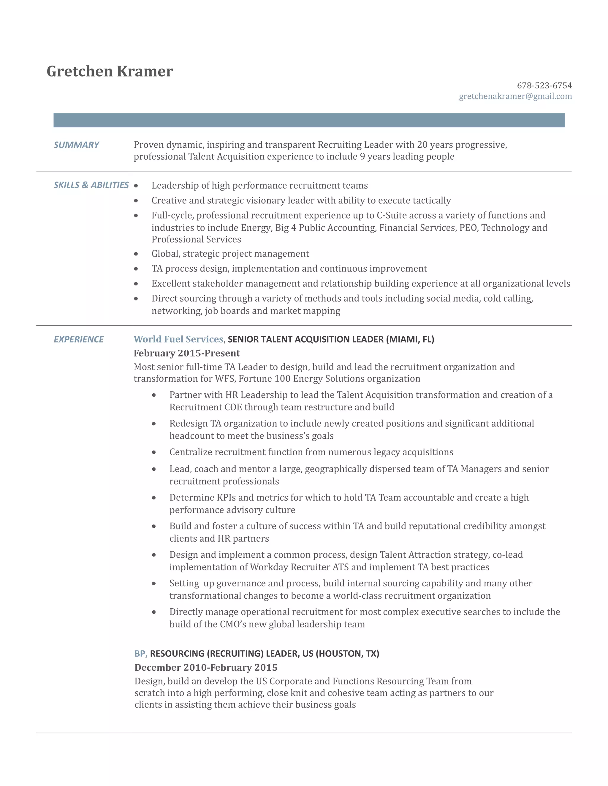 Check out Gretchen's CV-- TA Leader | DOC