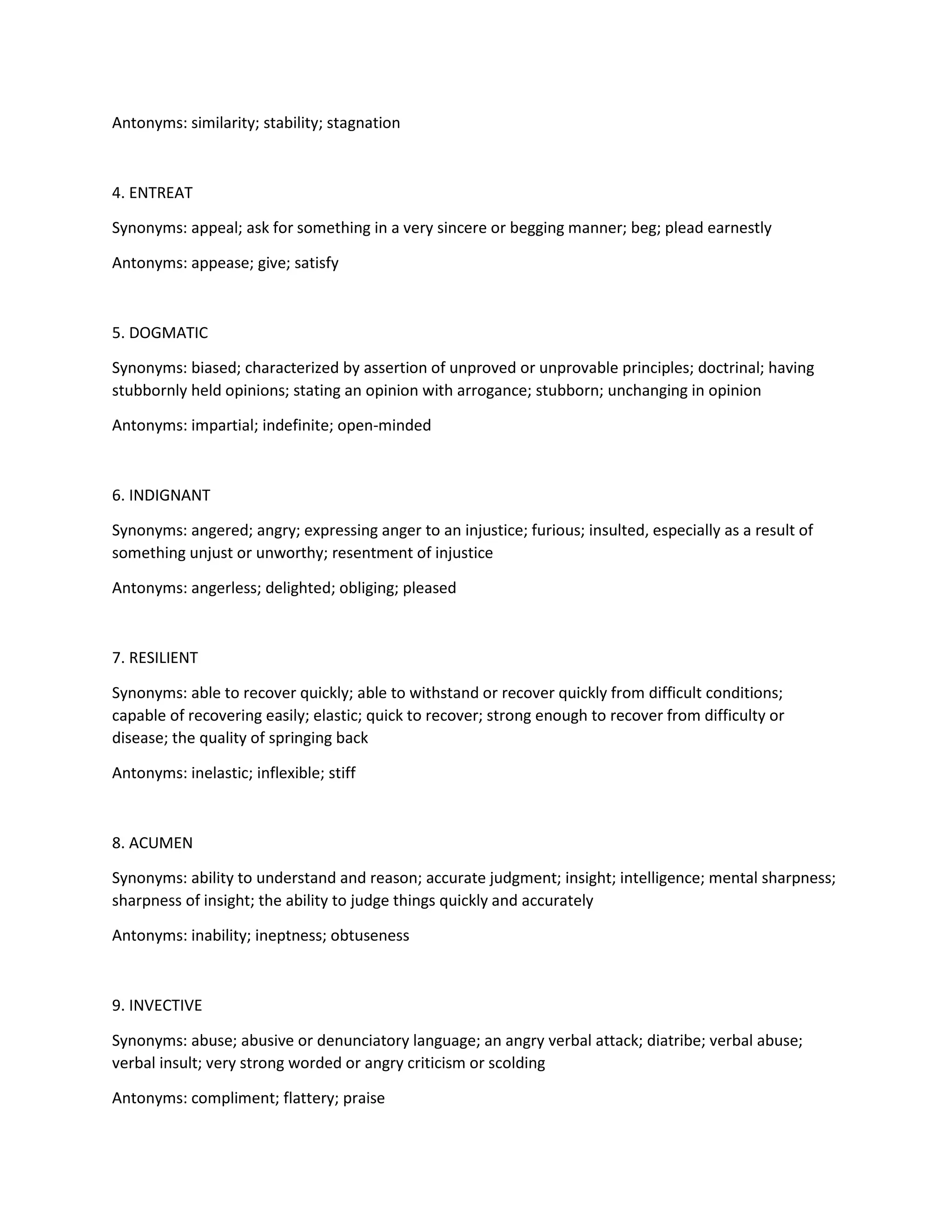 Gre Test Prep Vocabulary | PDF