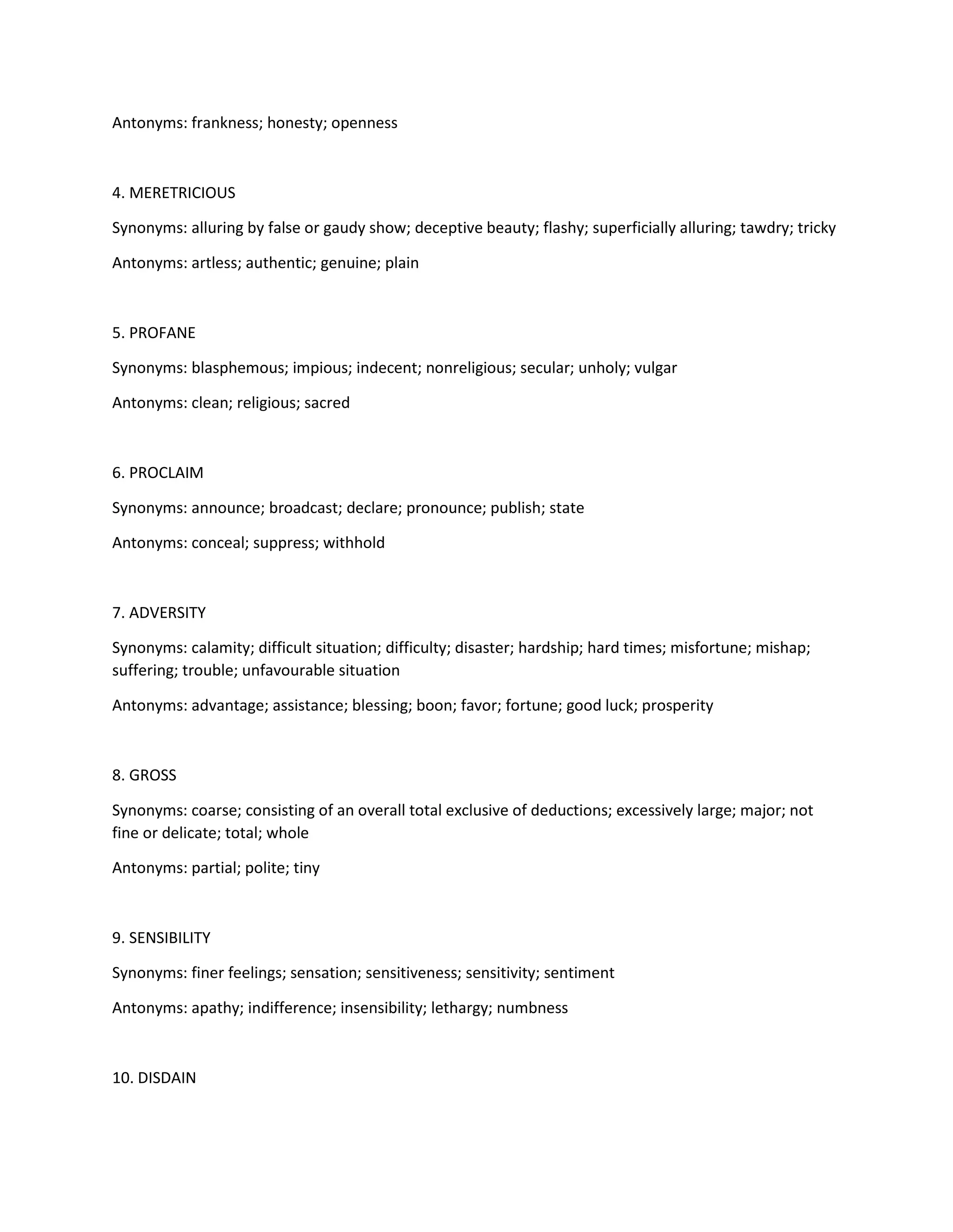 Gre Test Words | PDF