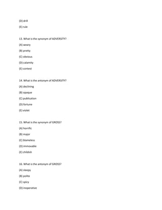 Gre Test Words | PDF