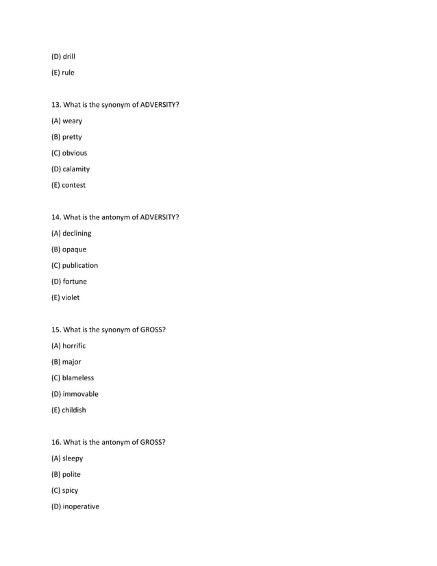 Gre Test Words | PDF