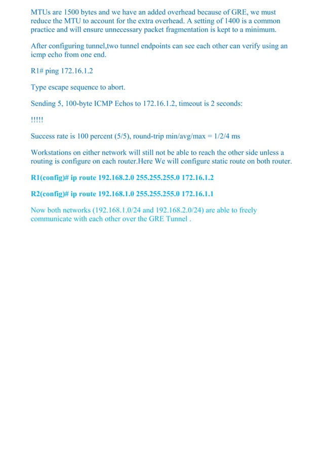 Gre tunnel pdf | PDF | Computer Networking | Computing