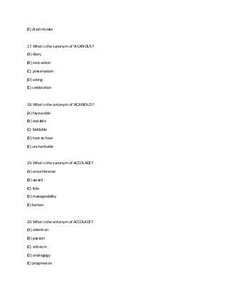 Gre Verbal Reasoning Word List