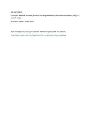 Gre Vocabulary 2022 | PDF