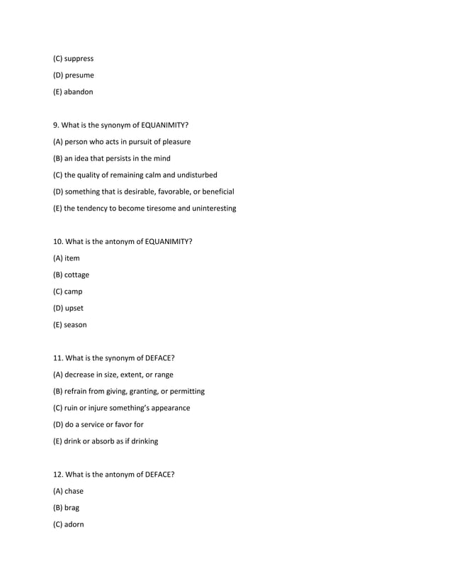 Gre Vocab Words | PDF