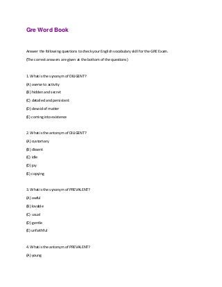 Gre Word Book | PDF