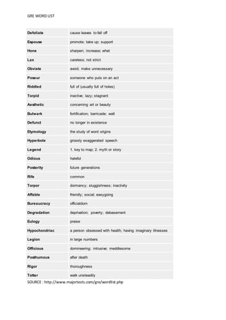 Gre word list | DOCX