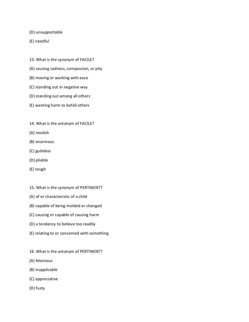 Gre Words Practice | PDF