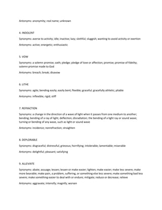 Sat Vocabulary Words Quizlet | PDF