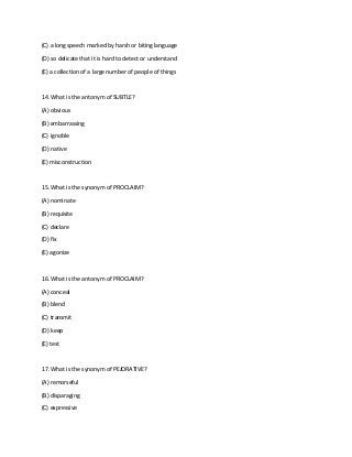 Gre Words To Study | PDF