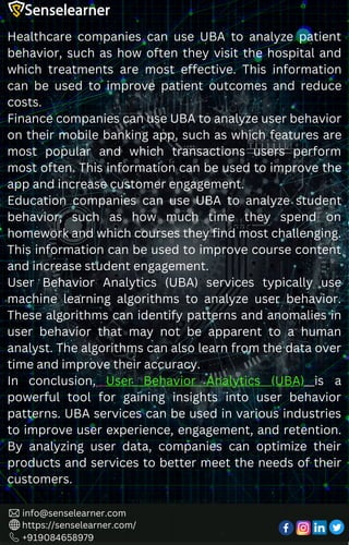 User Behavior Analytics services in India | Senselearner | PDF