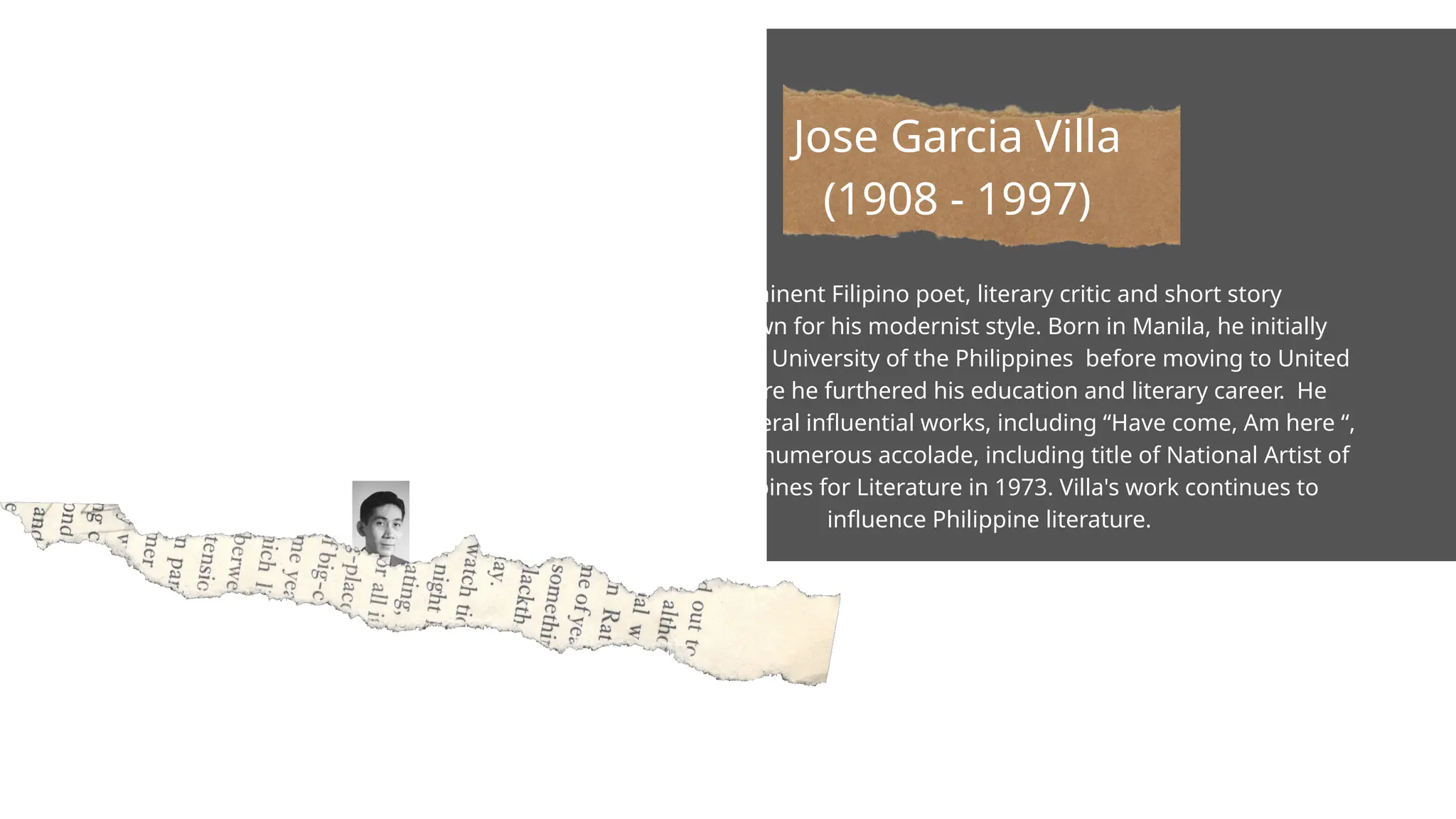 Jose Garcia Villa Background and Literary Contribution | PPTX