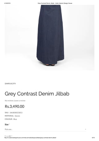 Grey contrast denim jilbab india islamic design house | PDF
