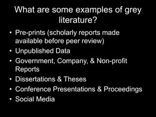 Grey literature | PPTX