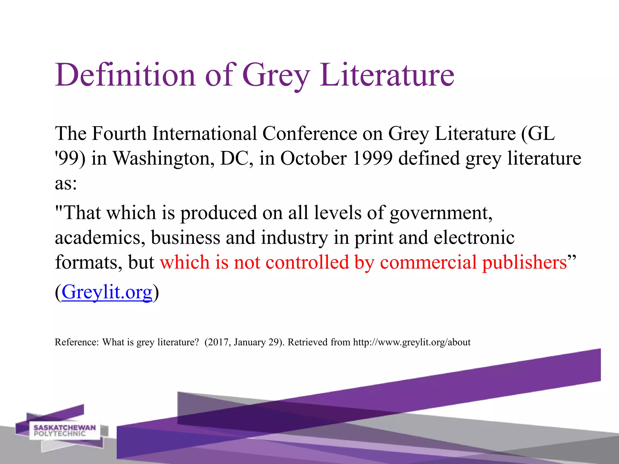 Grey Literature | PPTX