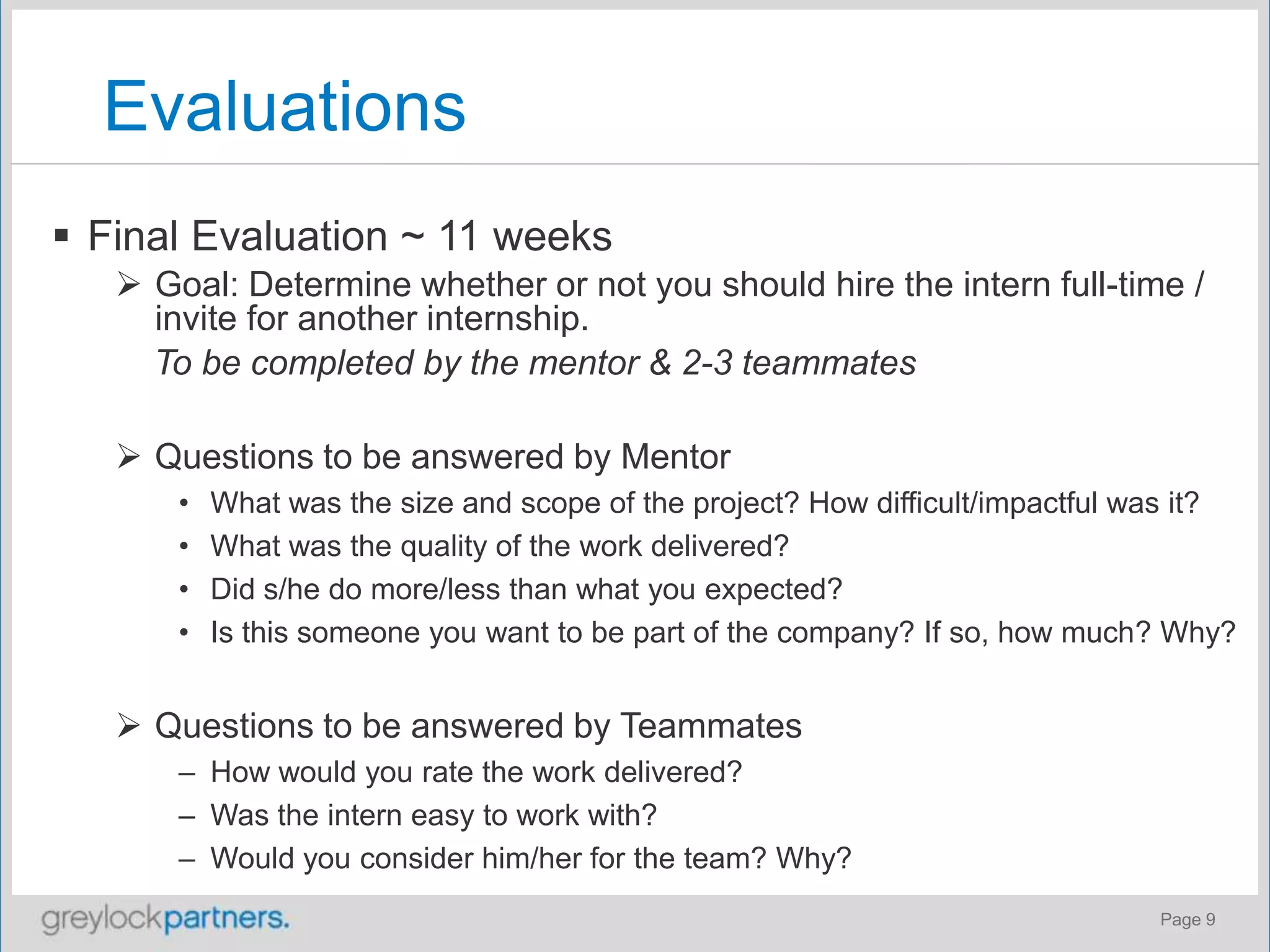 Internship: Successful Mentorship | PPTX