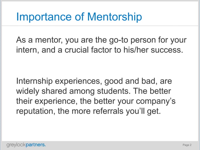 Internship: Successful Mentorship | PPTX | Resume Writing and Advice ...
