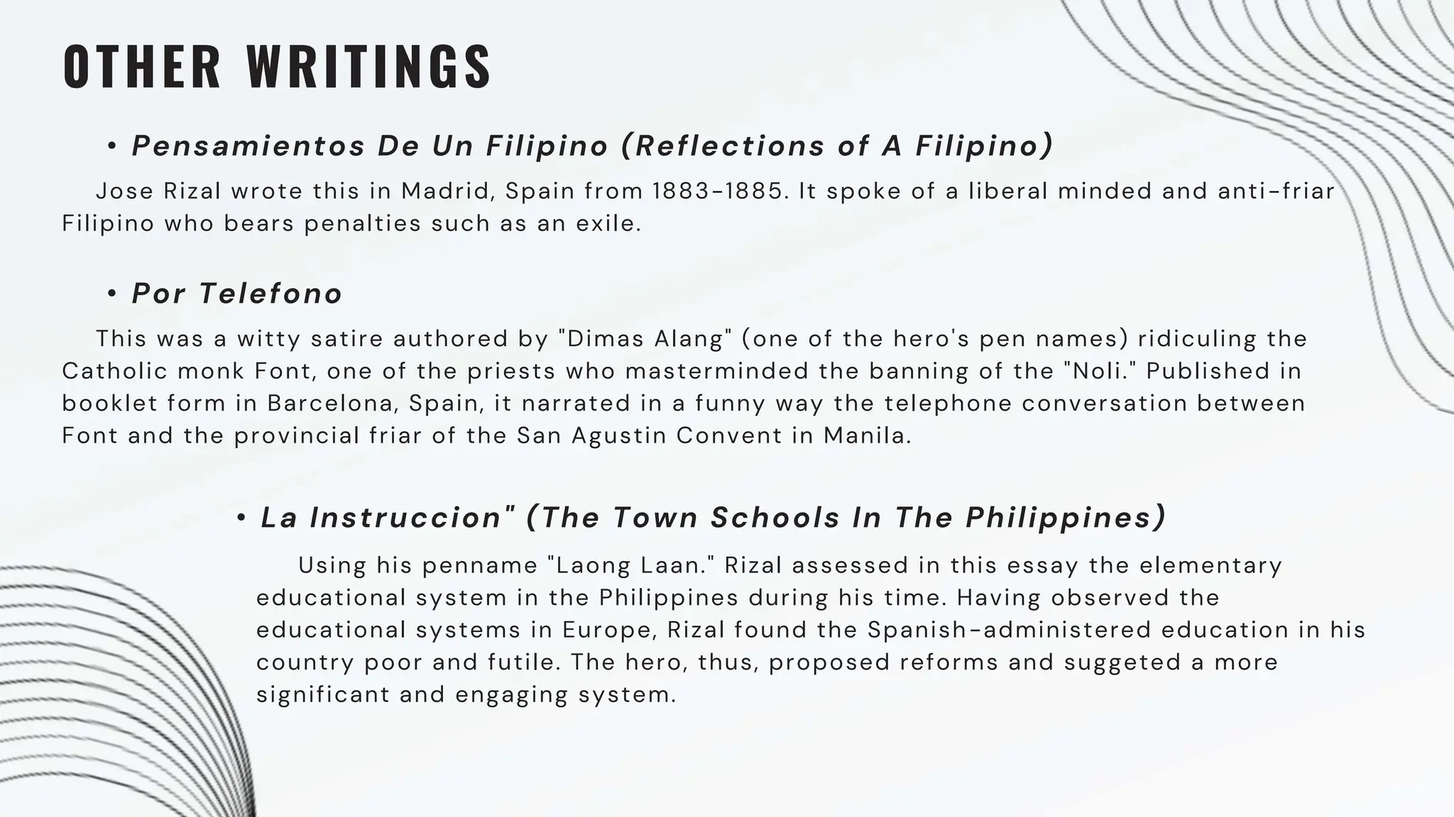 Jose Rizal Some Essays/Articles Presentation | PPTX