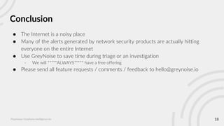 GreyNoise - Lowering Signal To Noise | PPT
