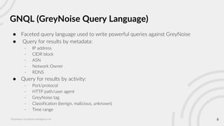 GreyNoise - Lowering Signal To Noise | PPT