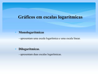 Estatística, Gráficos em escalas logarítmicas | PPTX