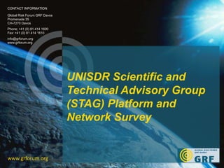 UNISDR Scientific and Technical Advisory Group (STAG) Platform and ...