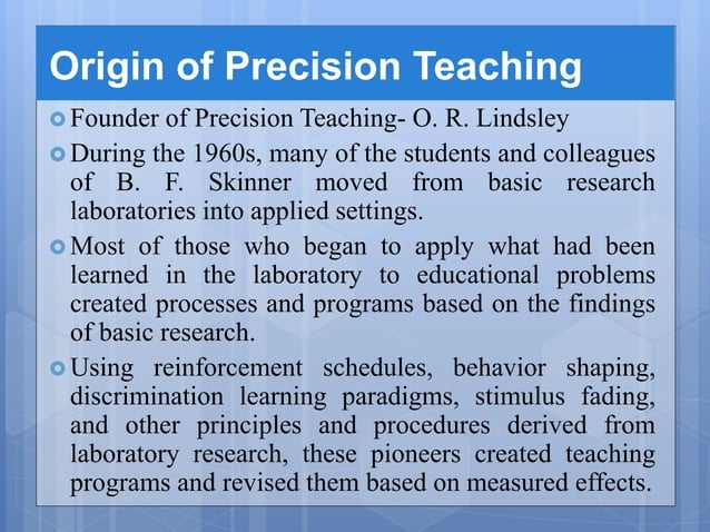 Precision teaching | PPTX