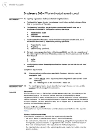 GRI Guidelines for Waste Management Reporting | PDF