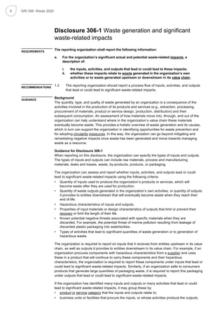 GRI Guidelines for Waste Management Reporting | PDF