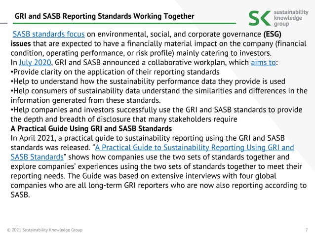 GRI and SASB Reporting Standards: Working Together | PDF | Financial ...