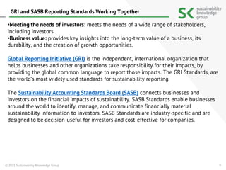 GRI and SASB Reporting Standards: Working Together | PDF