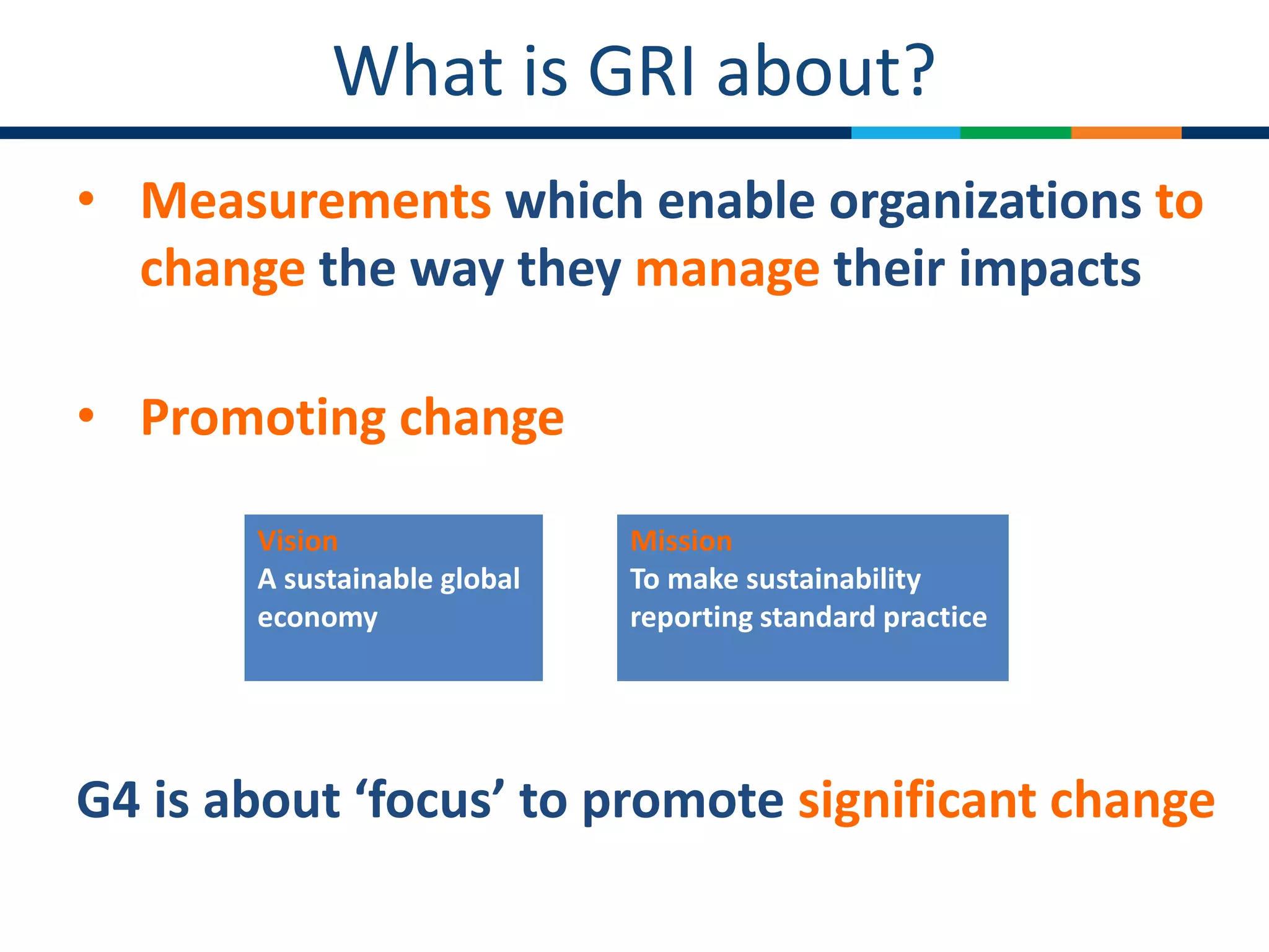 GRI, Sustainability Reporting and G4 | PPTX