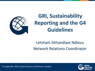 GRI, Sustainability Reporting and G4 | PPTX