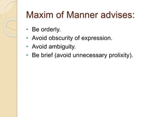 Grice's maxims | PPTX