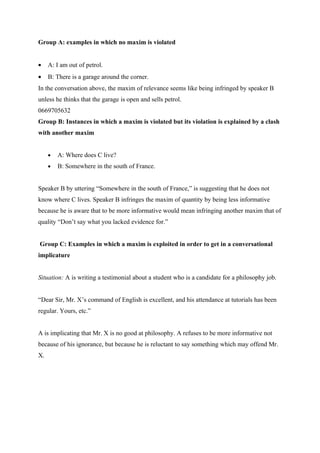 Grice's theory of conversational implicature | DOC