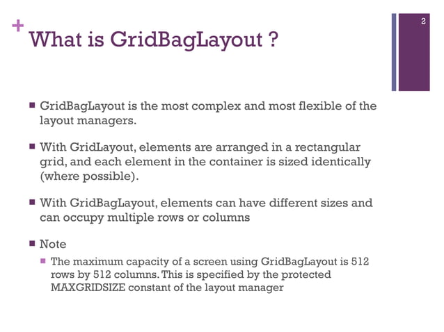 GridBagLayout Quick Start | PPT