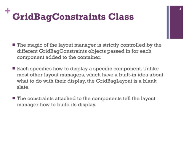 GridBagLayout Quick Start | PPT