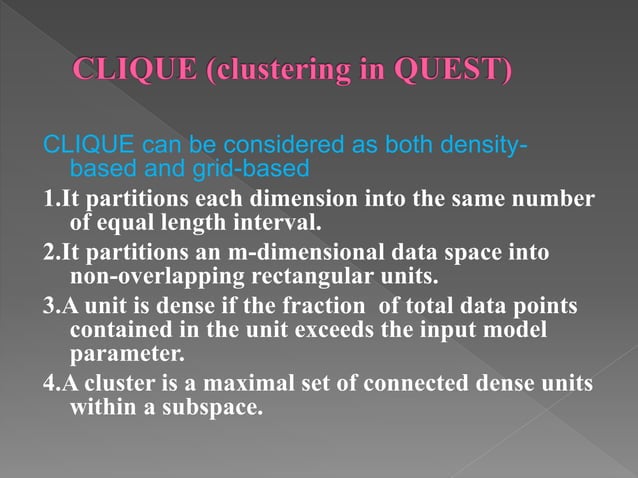 Grid based method & model based clustering method Grid based method & model based clustering method